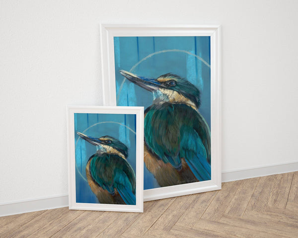 Sacred Kotare Kingfisher - Limited Edition Fine Art Print – Karen ...